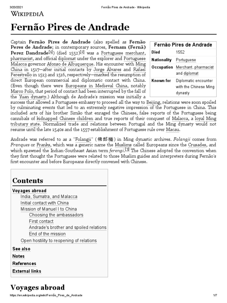 Fernão Pires de Andrade | PDF | China | World Politics