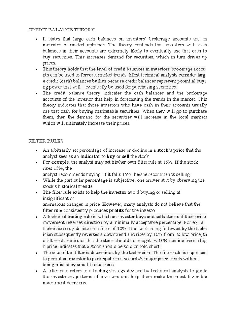 Credit Balance Theory | PDF | Stocks | Technical Analysis