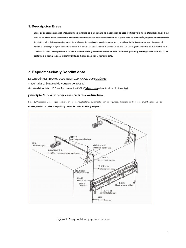 Guindolas para trabajos en altura | PDF | Relé | Tornillo