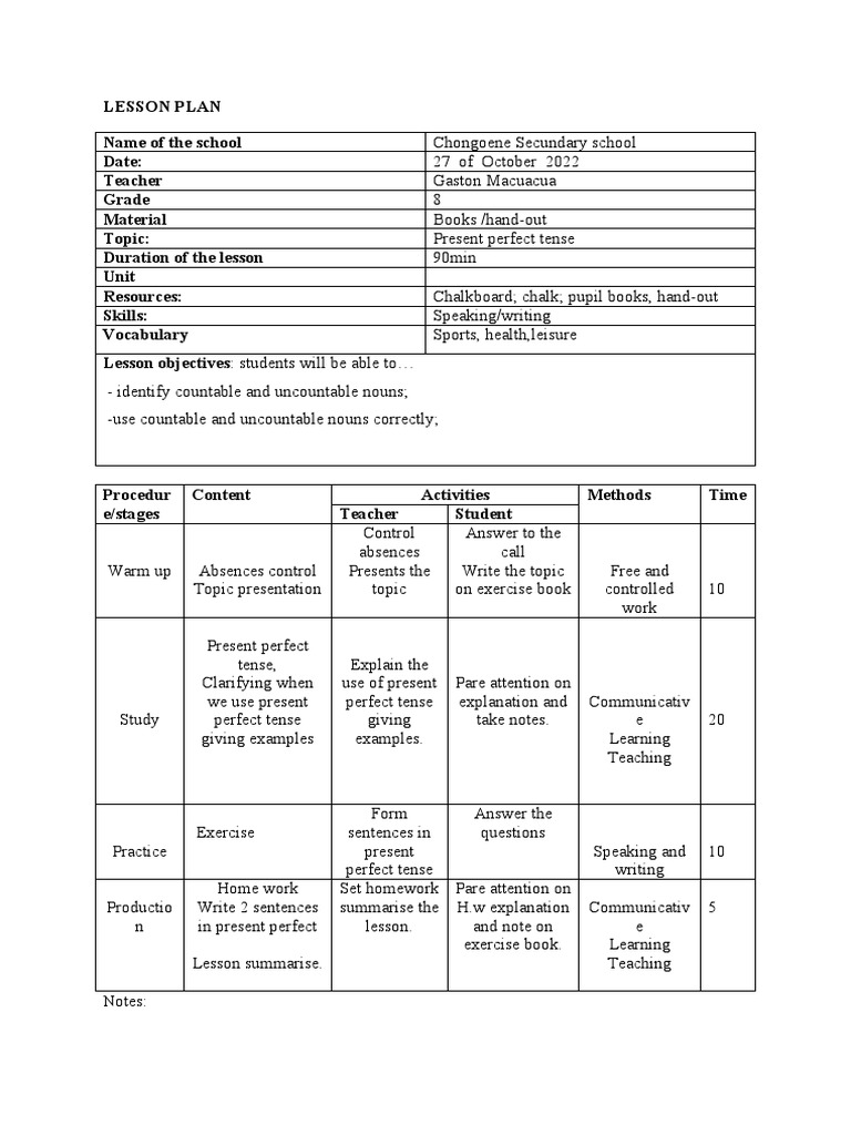 Connecting the Past to the Present: A Lesson Plan on Using the Present ...