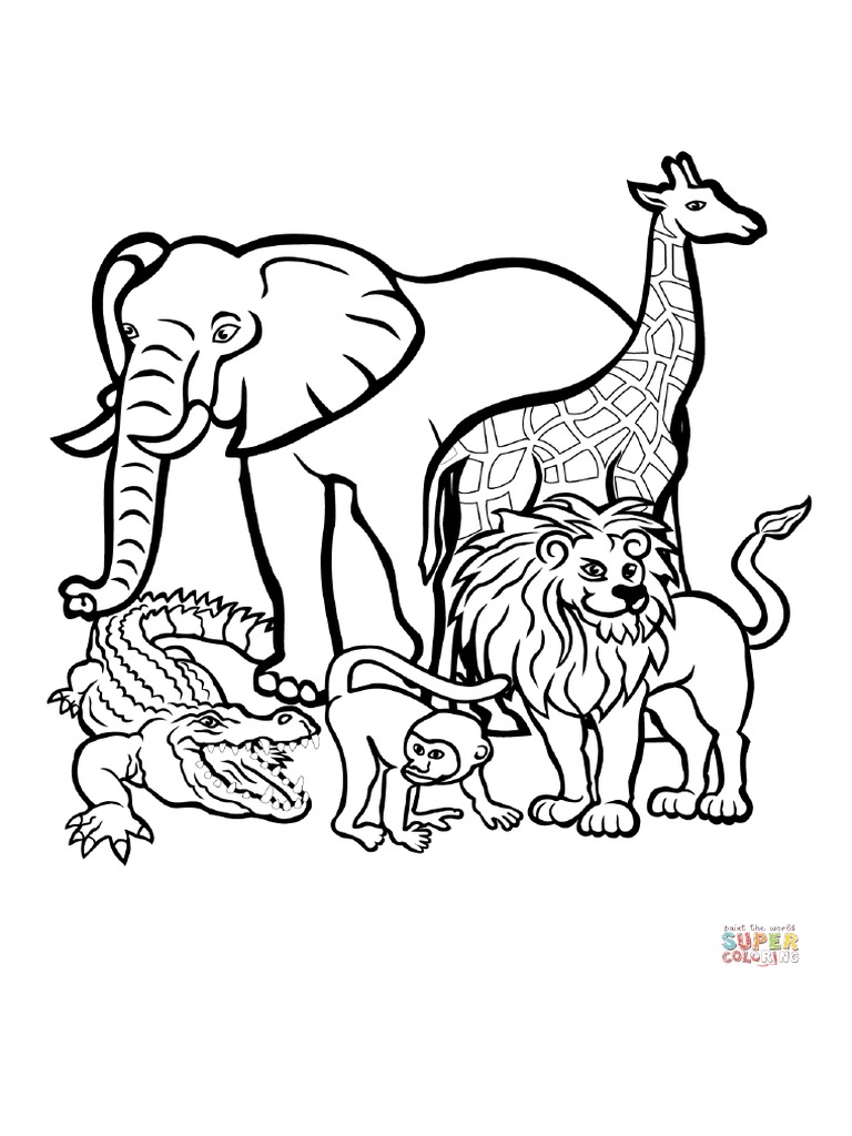 African Animals Coloring Page - Free Printable Coloring Pages | PDF