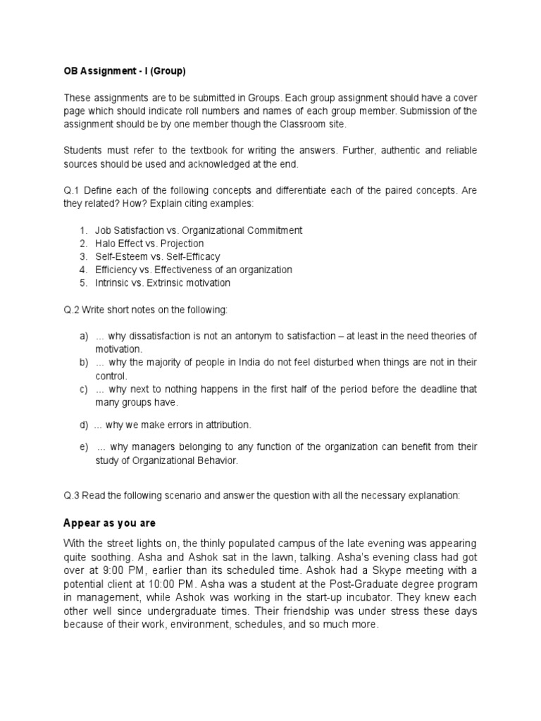 OB Assignment (Group) | Download Free PDF | Motivation | Motivational