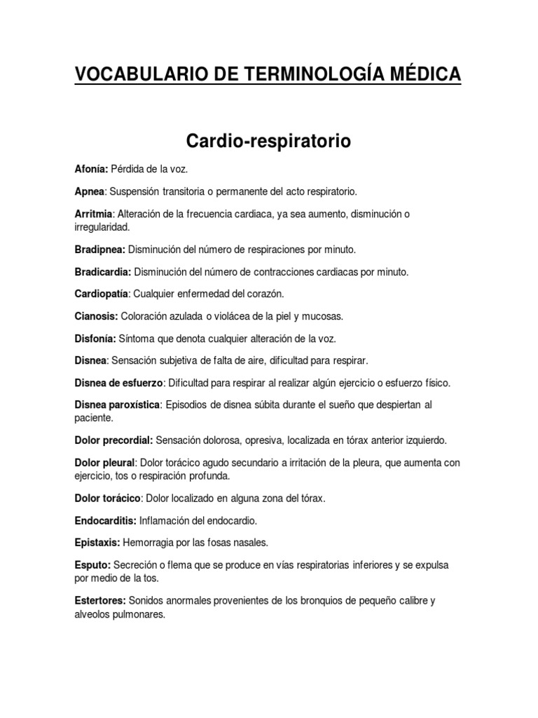 Glosario de Términos Médicos | PDF | Ojo humano | Tos