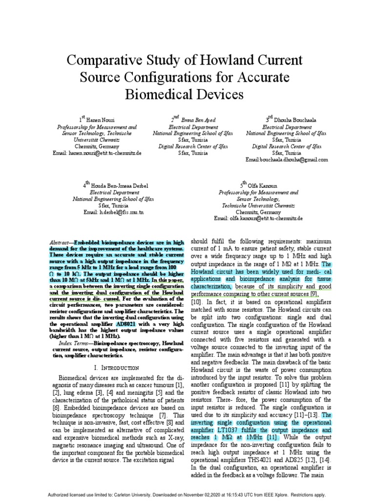 Comparative Study of Howland Current | PDF | Amplifier | Operational ...