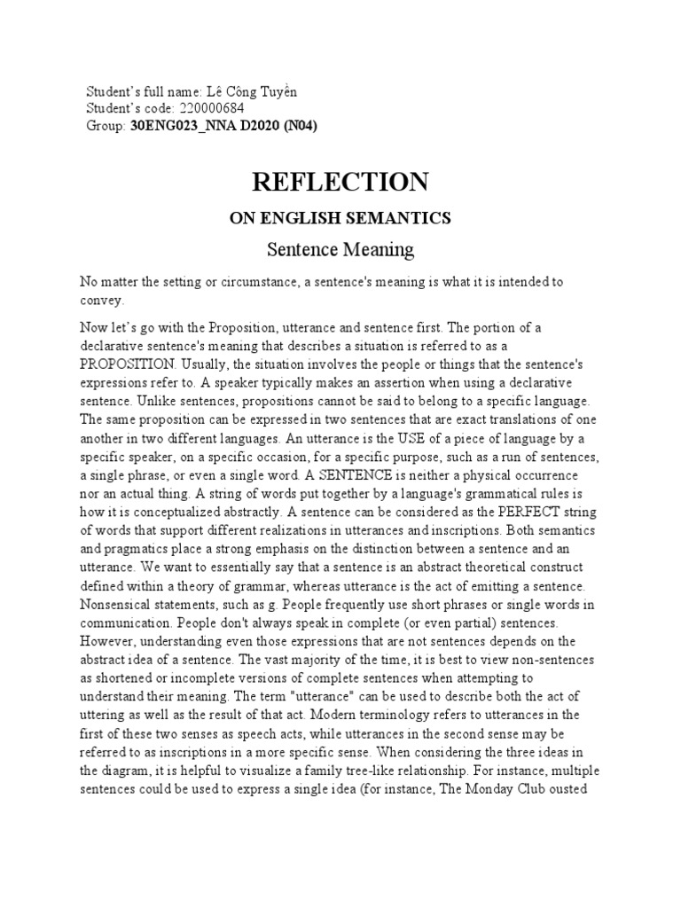 Reflection ES SenMean | PDF | Logical Consequence | Proposition