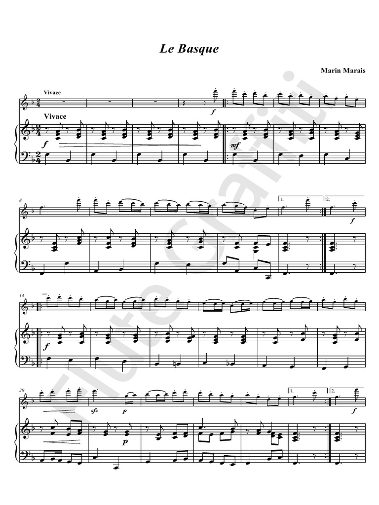Le Basque - Marin Marais - Score and Parts | PDF | Théorie (échecs) | Échecs