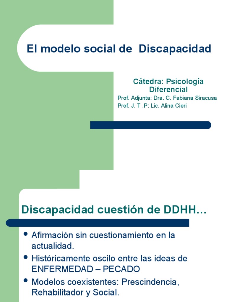 El modelo social de Discapacidad.ppt | PDF | Invalidez