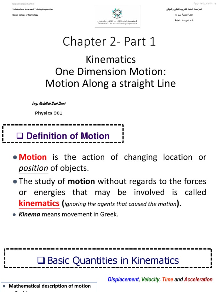 Chapter 2-Kinematics | PDF | Velocity | Acceleration