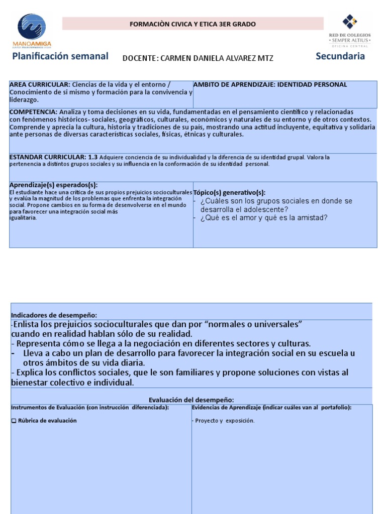 Planificación Cívica 3er Grado Secundaria | PDF | Ciencia y matemáticas
