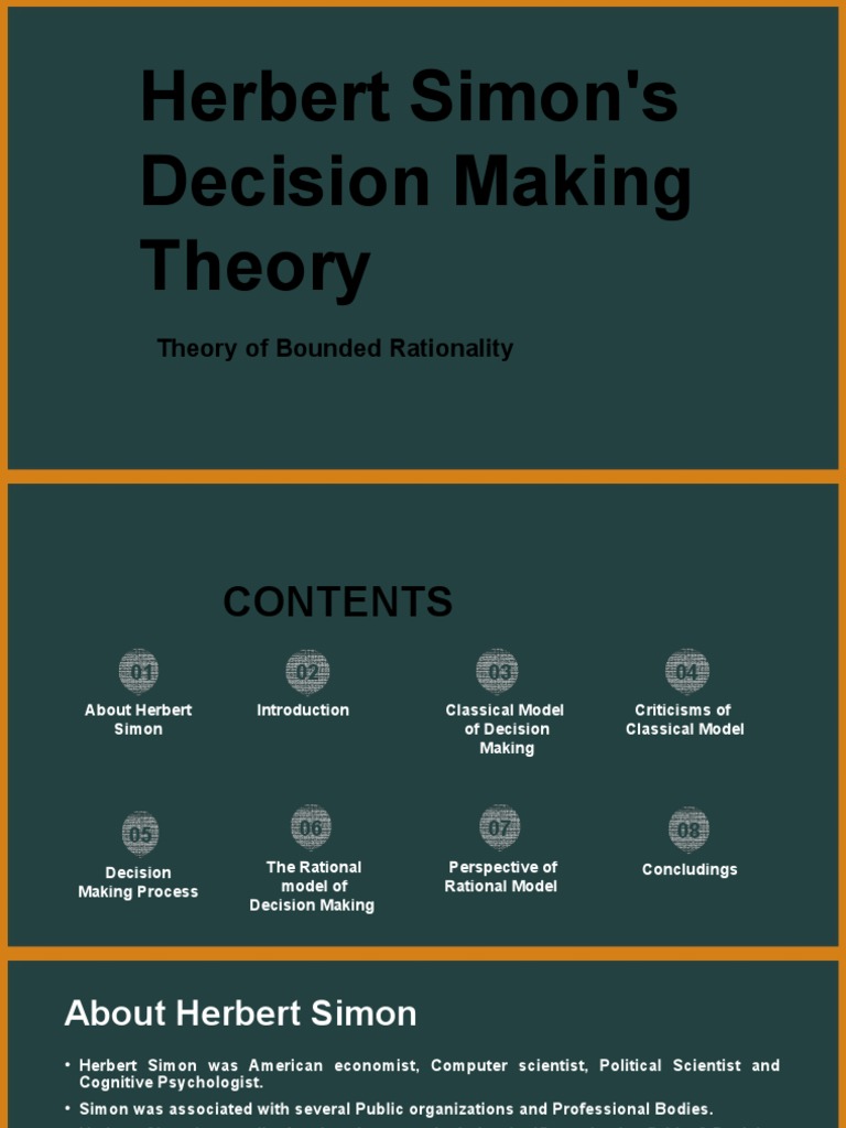 Herbert Simon's Bounded Rationality Theory | PDF | Decision Making ...