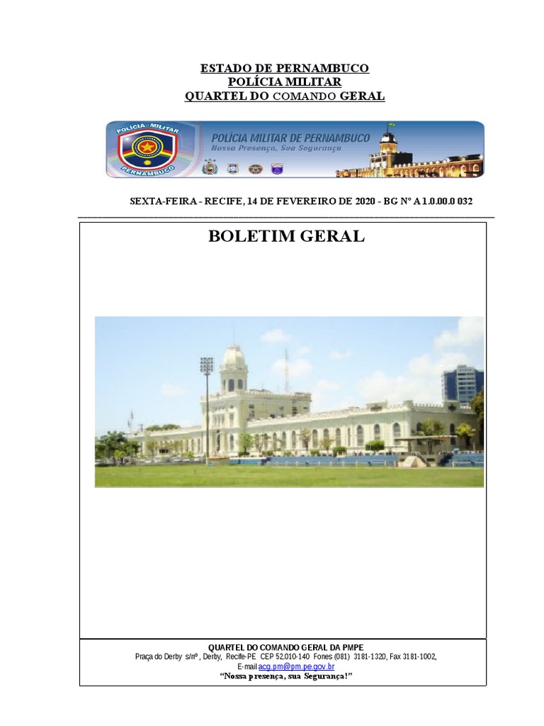 Boletim Geral PMPE - 14/02/2020 | PDF | Férias trabalhistas | Indenização