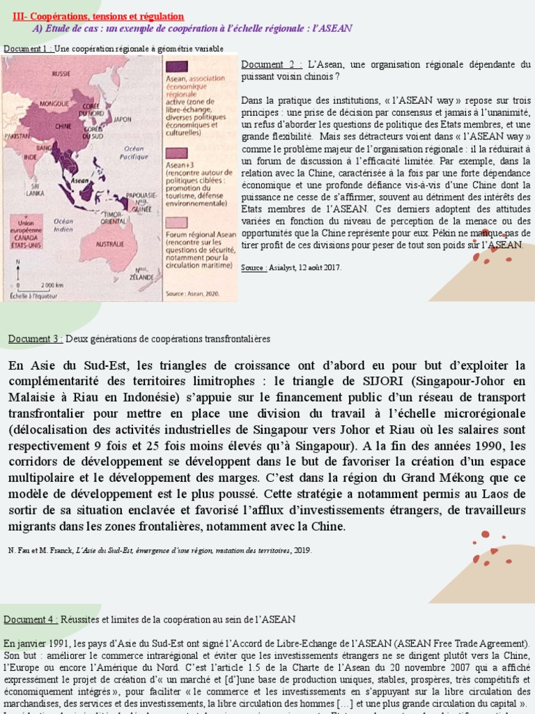 ASEAN : Coopération, Défis et Influence Chinoise | PDF | Chine ...
