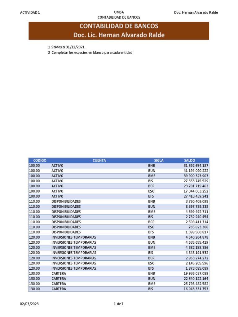 01 Actividad Ef Completar Especios Bmu | PDF | Bancos | Sector privado