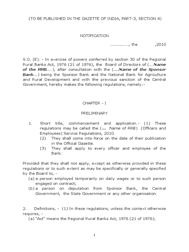 RRB Officers and Employees Regulations 2010 | PDF | Stocks | Securities ...