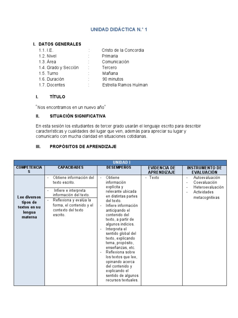 Unidad de Aprendizaje | PDF | Plan de estudios | Cognición