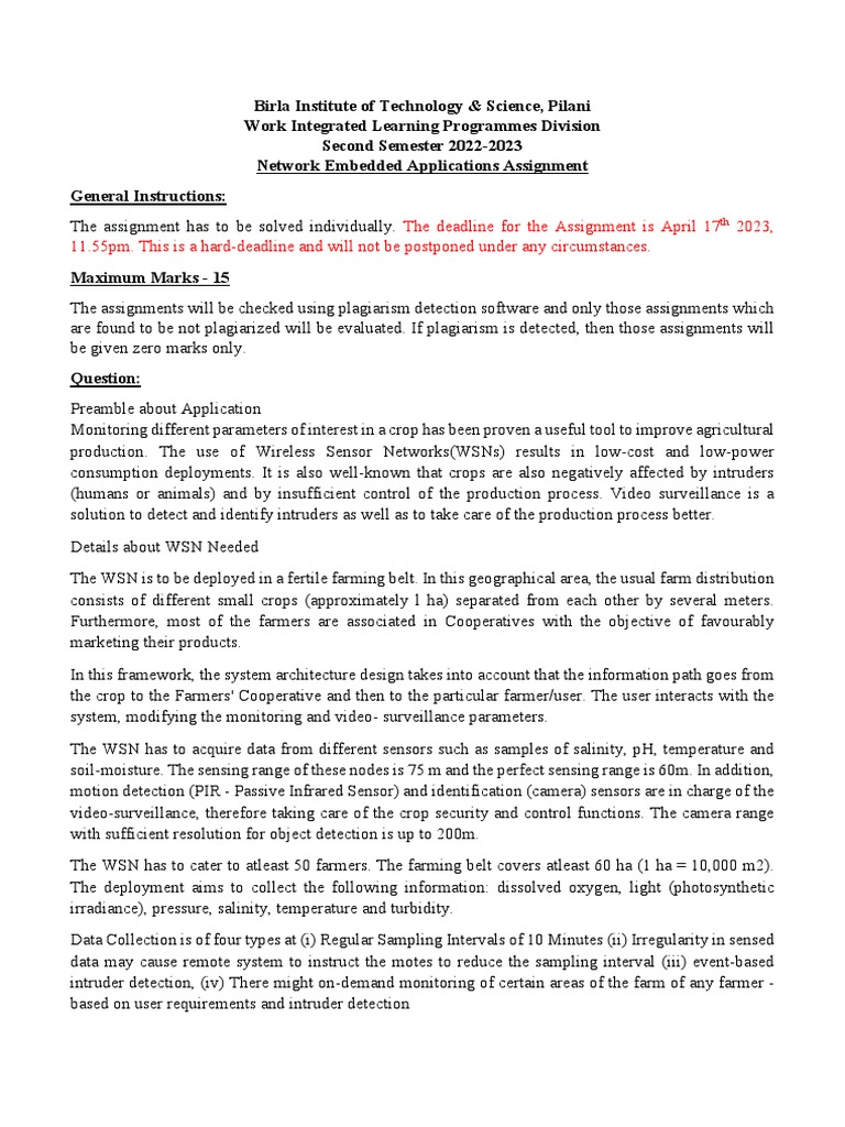 NEA Assignment | PDF | Wireless Sensor Network | Computer Science