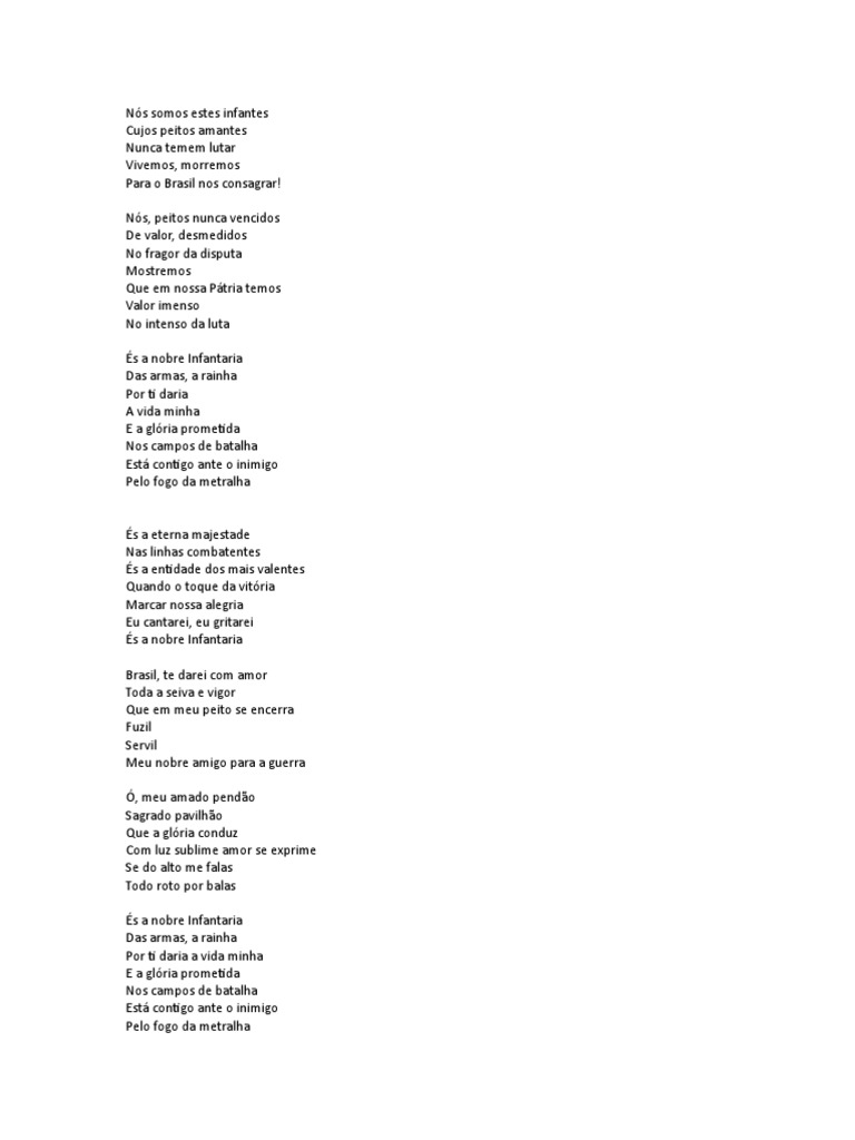 Hino da Nobre Infantaria Brasileira | PDF