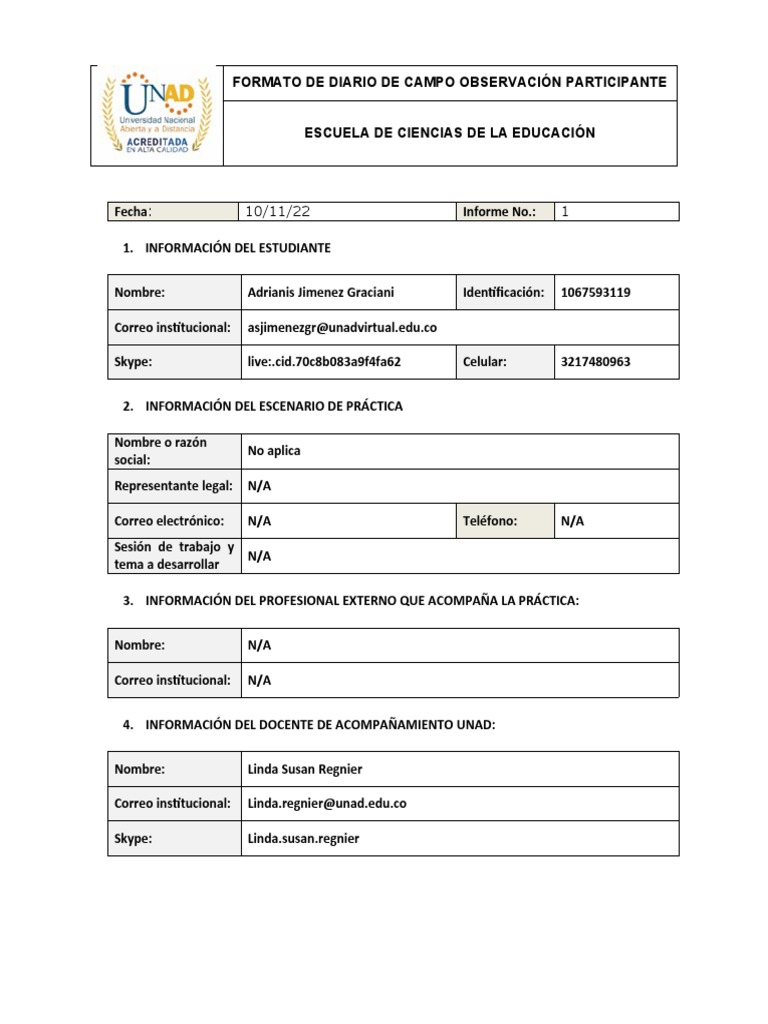 Anexo 1 - Diario de Observación Ajg. | PDF | Maestros | Enseñando