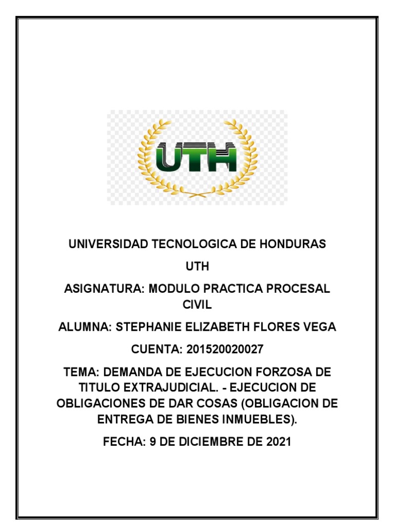 Demanda de Ejecucion Forzosa de Titulo Extrajudicial | PDF | Ley ... Demanda de Ejecucion Forzosa de Titulo Extrajudicial | PDF | Ley ...