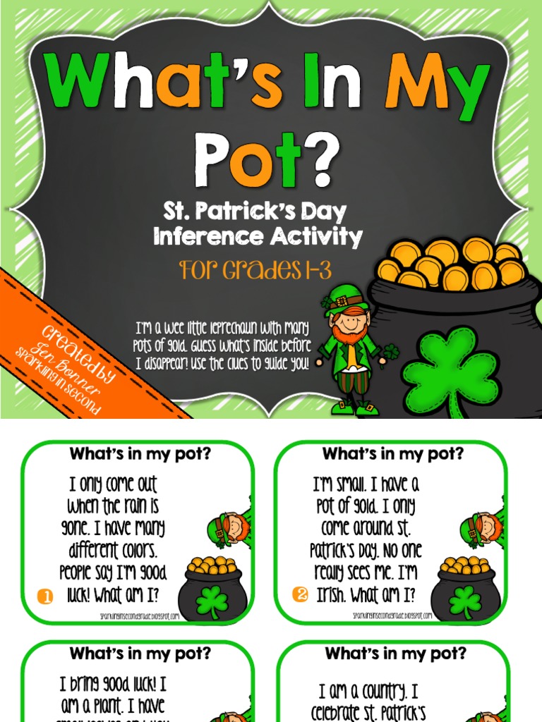St. Patrick's Day Inference Activity: For Grades 1-3 | PDF