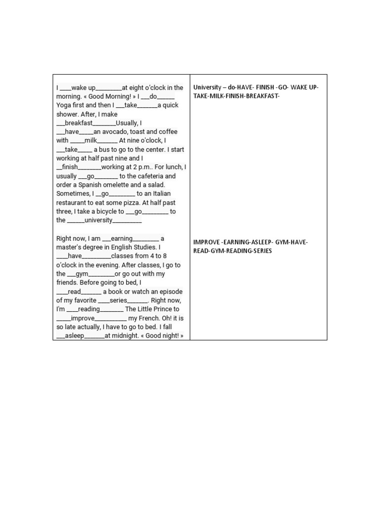 Present Simple Listening Activity | PDF