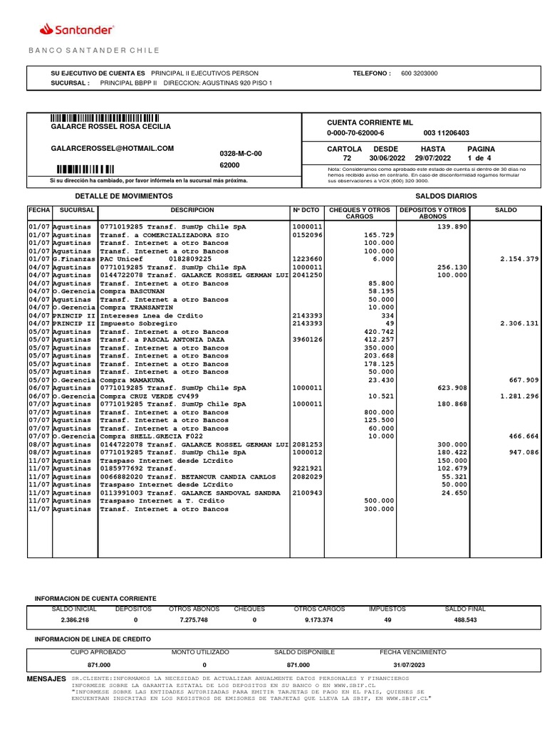 cartola-72.pdf | PDF | Tarjeta de crédito | Bancos