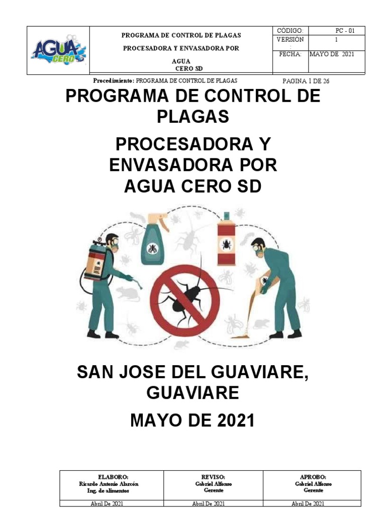 Programa de Control de Plagas Empresa Agua Cero SD | PDF | Pesticida ...