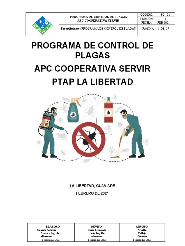 Programa de Control Integrado de Plagas para la PTAP La Libertad de la ...