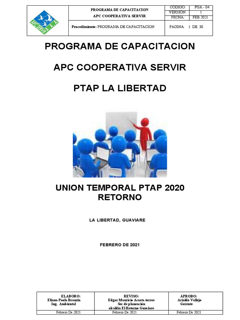 Programa de Capacitación y Entrenamiento Ptap La Libertad | PDF ...