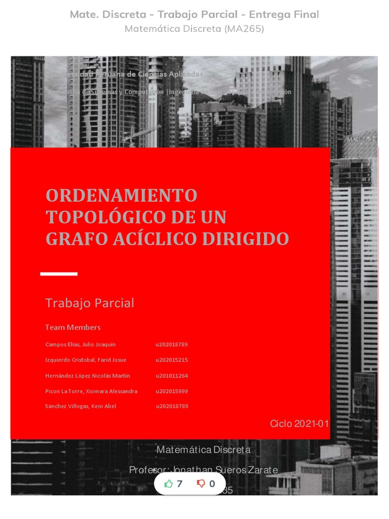 Ordenamiento topológico de un grafo acíclico dirigido ...