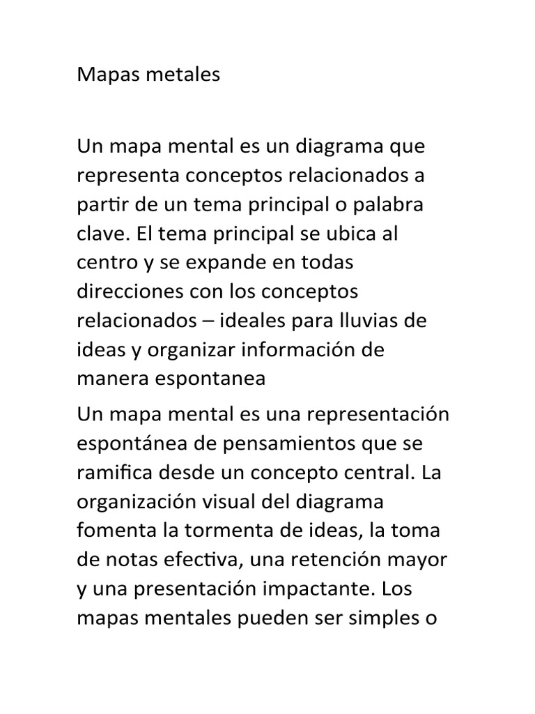 Mapas Metales | PDF | Cognición | Ciencia cognitiva