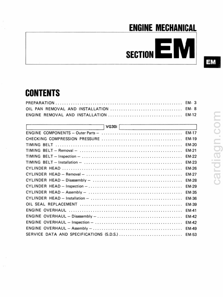 Nissan D21, VG30i, Motor Z24i PDF | PDF