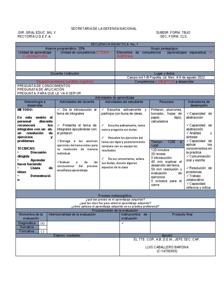 SECUENCIA | PDF | Evaluación | Aprendizaje