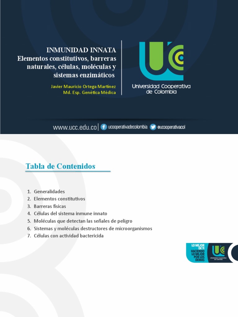 C2. Elementos Constitutivos, Barreras Naturales, Cèlulas, Molèculas y Sistemas Enzimàticos | PDF ...