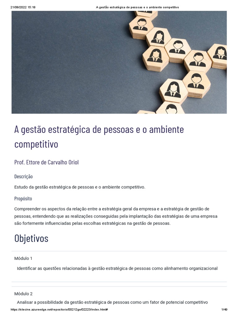 A Gestão Estratégica de Pessoas e o Ambiente Competitivo | PDF