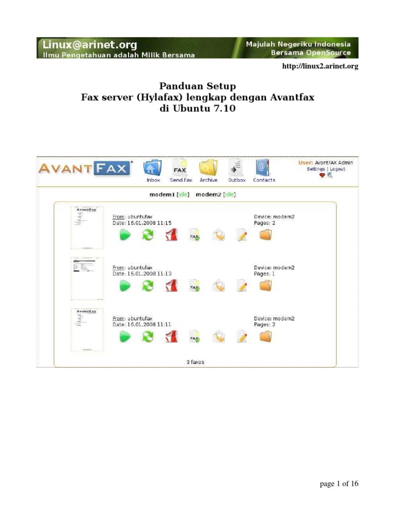 Adm Hylafax Avantfax Ubuntu PDF | PDF | Bisnis | Komputer