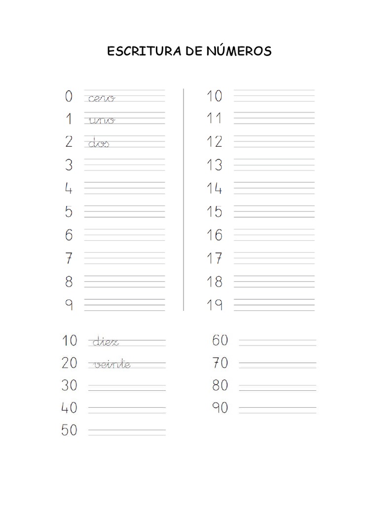 Escritura de Numeros | PDF
