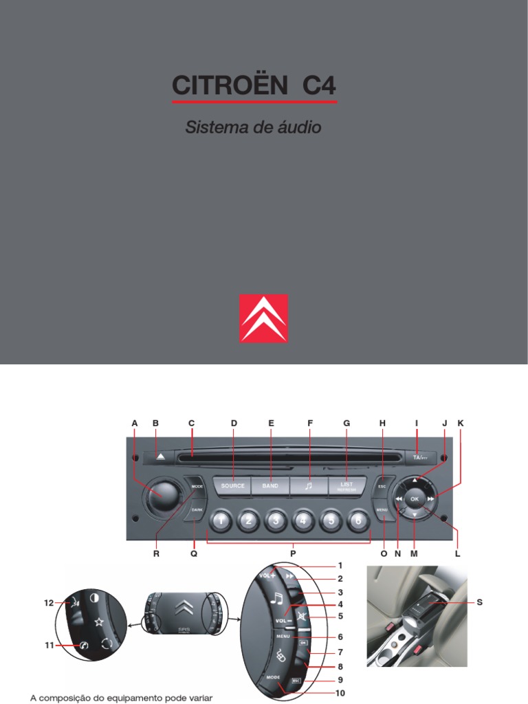 Sistema de Áudio Citroën C4: Guia Completo | PDF | Radiodifusão | Bluetooth