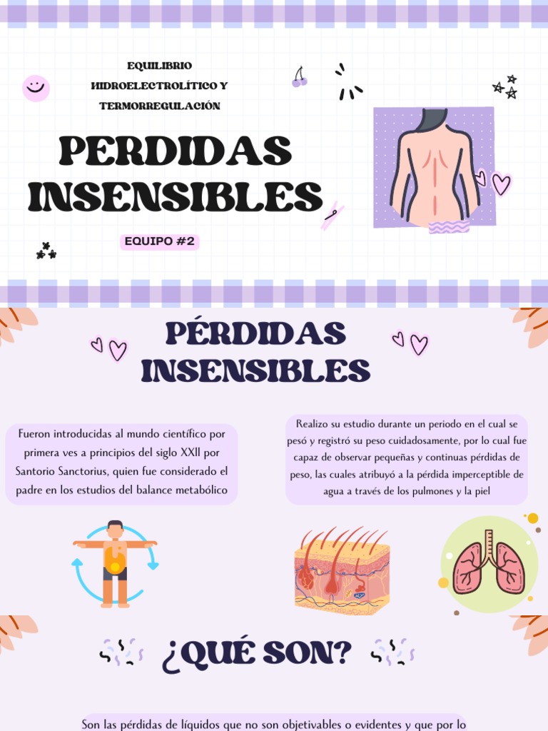 Perdidas Insensibles | PDF | Termorregulación | Agua