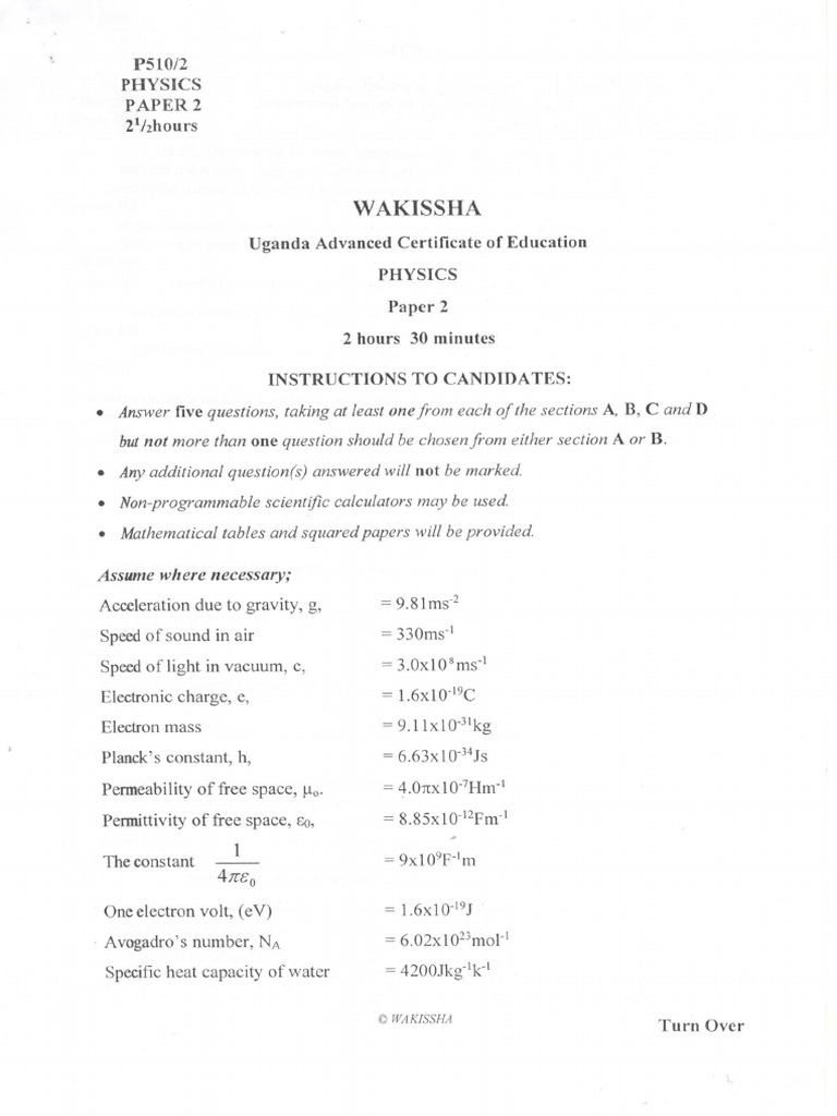 Wakisha 2020physics 2 PDF | PDF