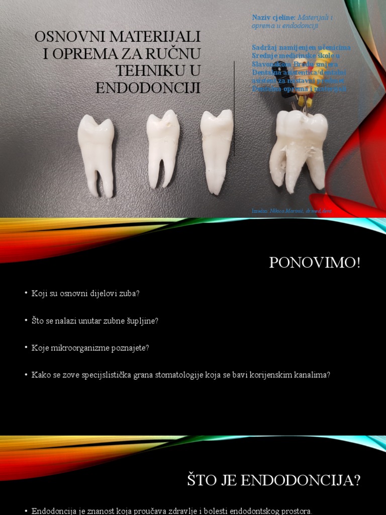 DA - DENTALNA OPREMA I MATERIJALI - Oprema I Materijali Za Endodonciju - 1 R | PDF