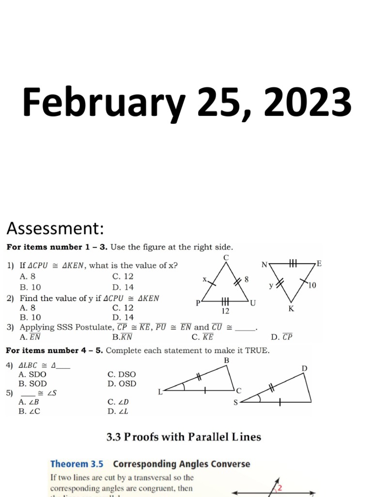 Grade 8 Math Theorems and Postulates | PDF