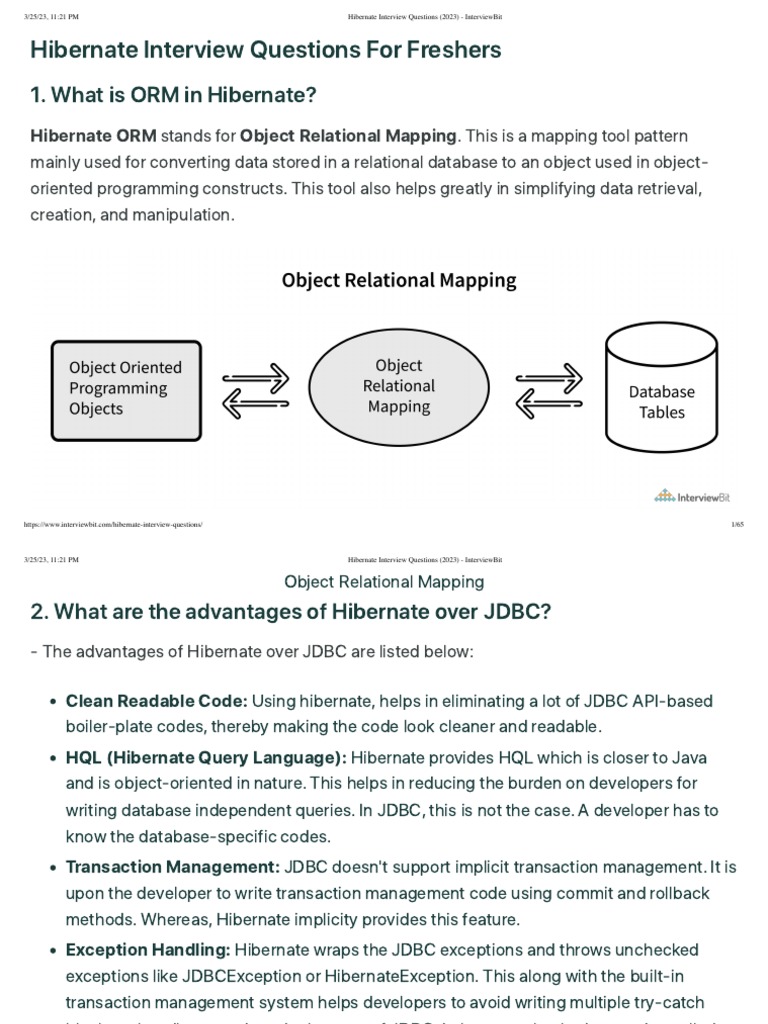 Hibernate Interview Questions (2023) - InterviewBit | PDF | Method (Computer Programming ...