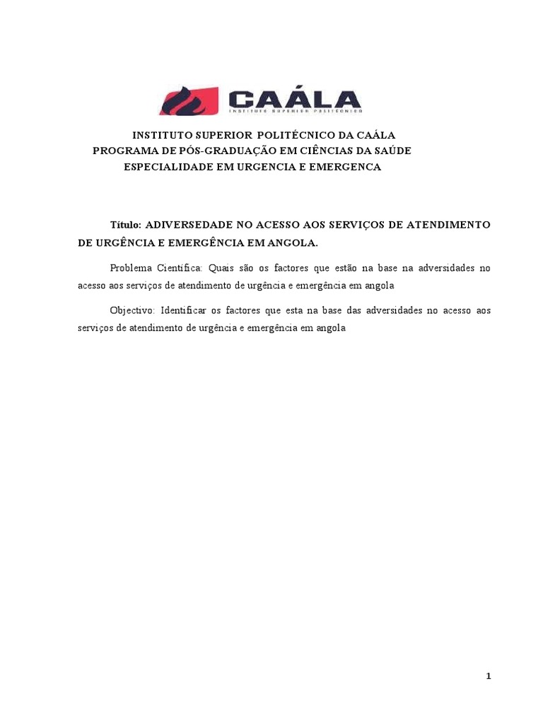 INSTITUTO SUPERIOR POLITÉCNICO DA CAÁLA.docx | PDF