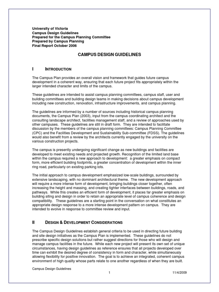 Campus Design Guidelines Oct. 2006 PDF | PDF | Parking Lot ...