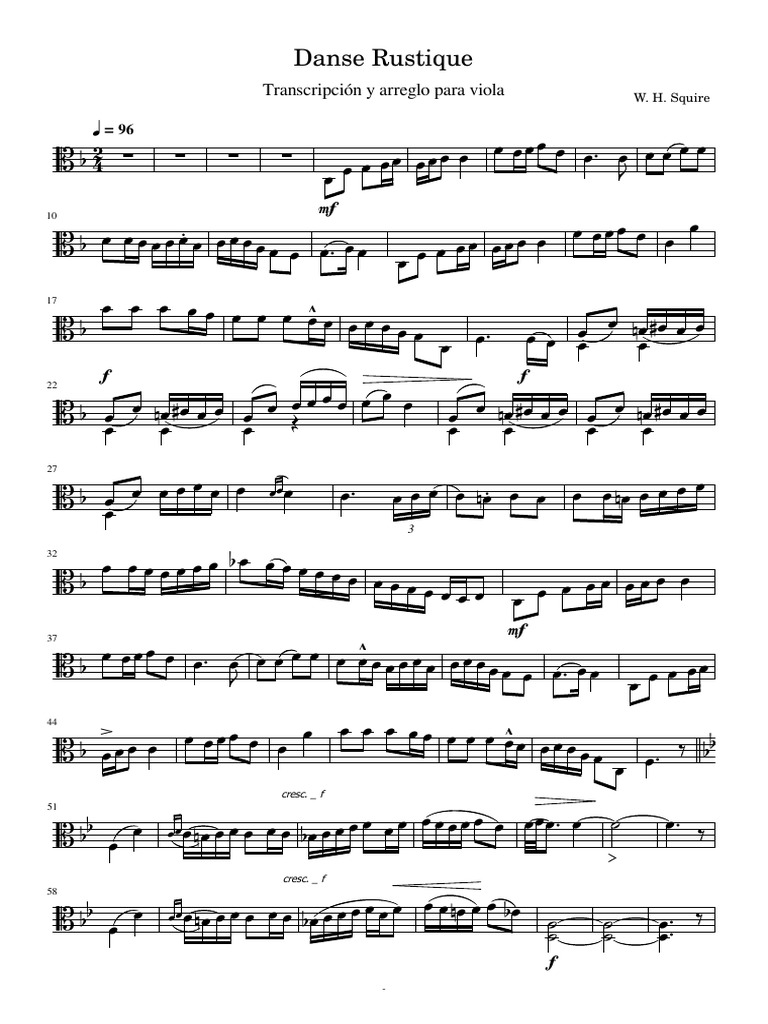 Danse Rustique Cello (Viola) | PDF | Classical Musicians