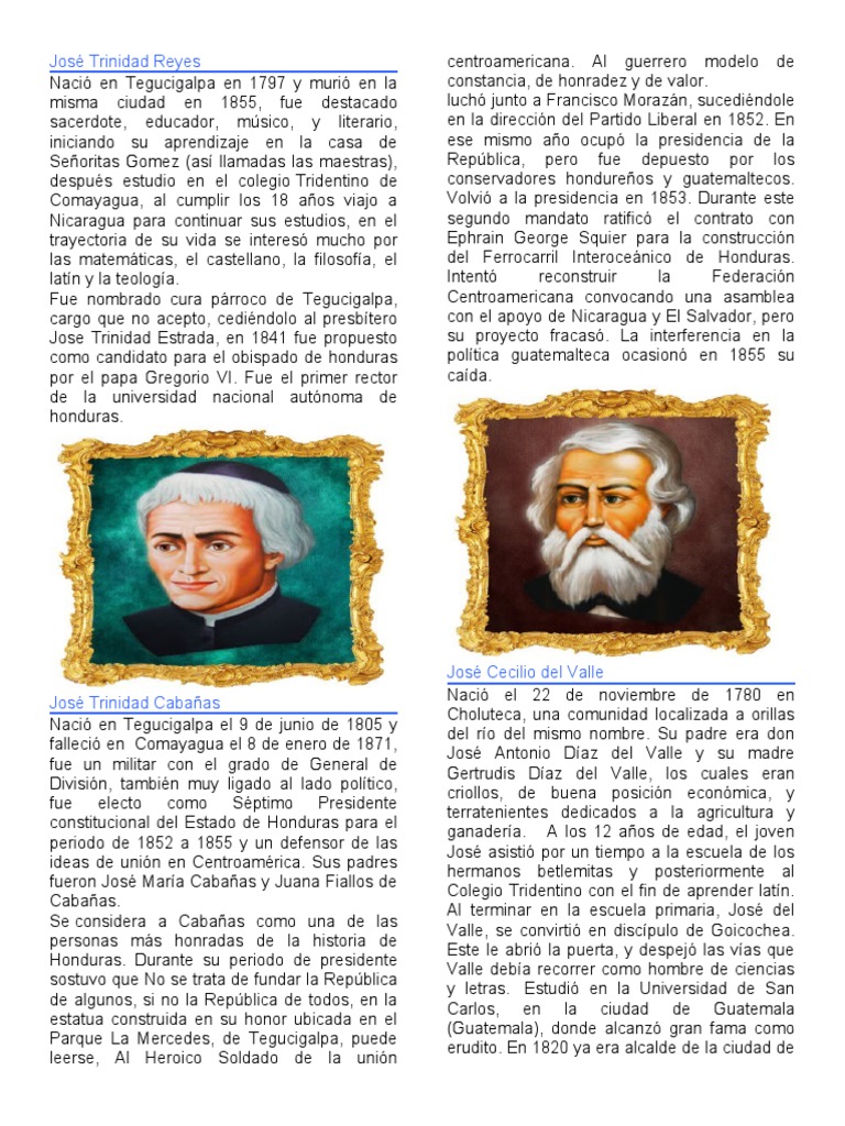 Proceres de Honduras | Descargar gratis PDF | Honduras