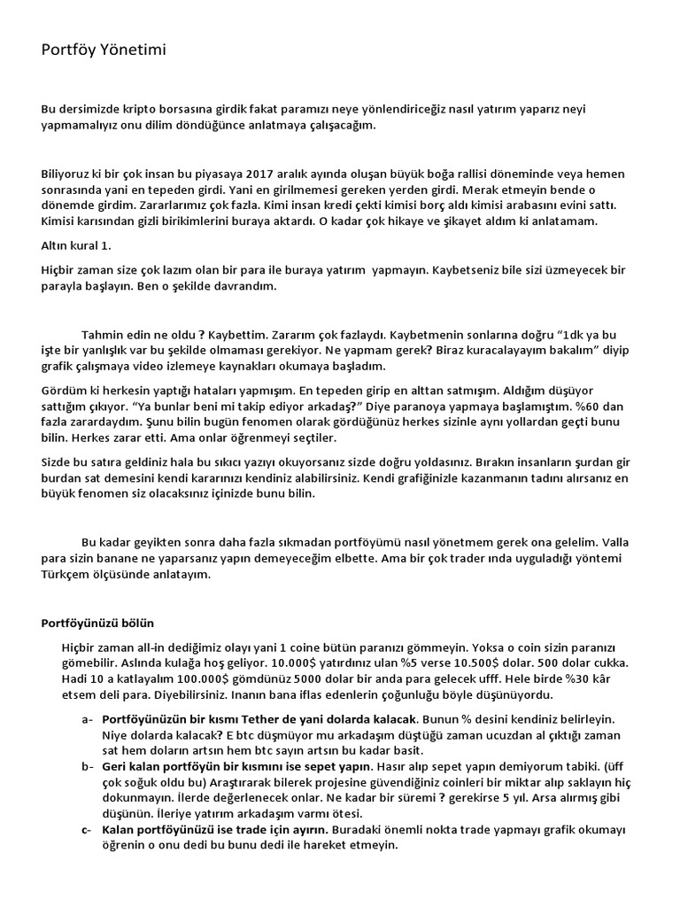 Portföy Yönetimi | PDF