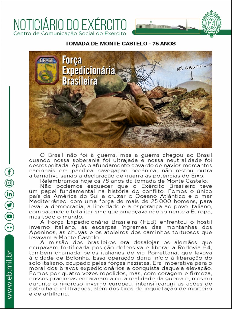 A Batalha de Monte Castelo e sua importância para a vitória aliada na ...