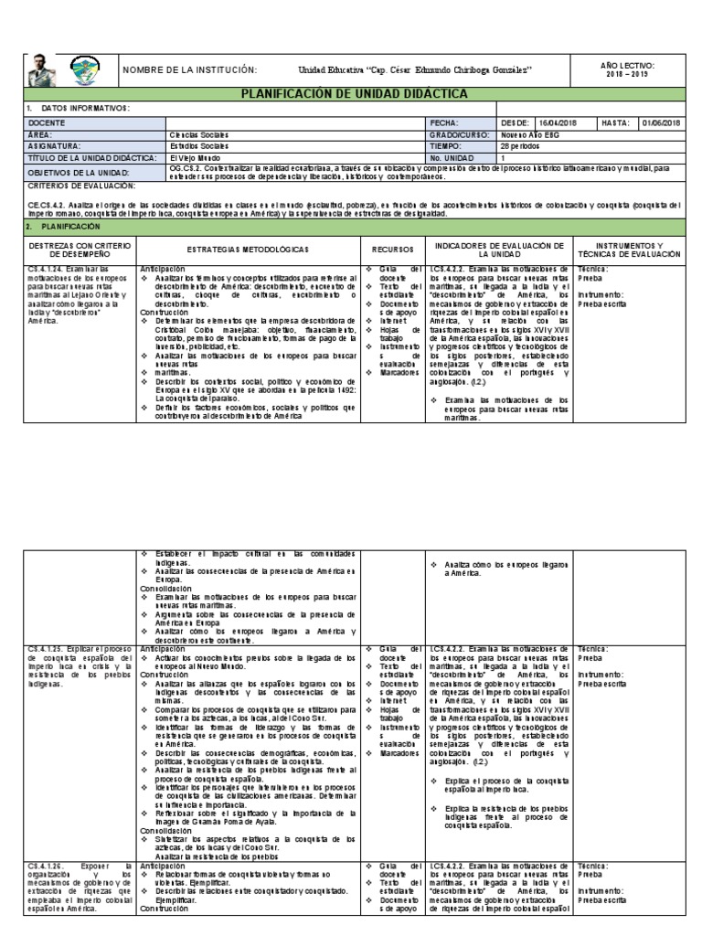 Pud 1 Eess 9no Ano 2018 | PDF | España | Imperio español